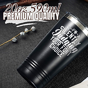 Onebttl Graphic Designer Gifts, Coworkers - I'm Silently Judging Your Font Choice - Birthday Gifts for Graphic Designer, Men, Women, Stainless Steel Tumbler 20oz Black