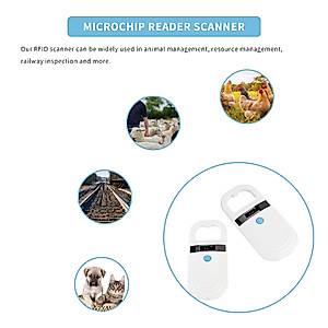 Gugxiom Pet Microchip Scanner, 134.2Khz/125Khz Pet Microchip Reader with OLED display, Low Battery Alarm Animal Chip ID Scanner for FDX B(ISO11784/11785) and EMID microchips