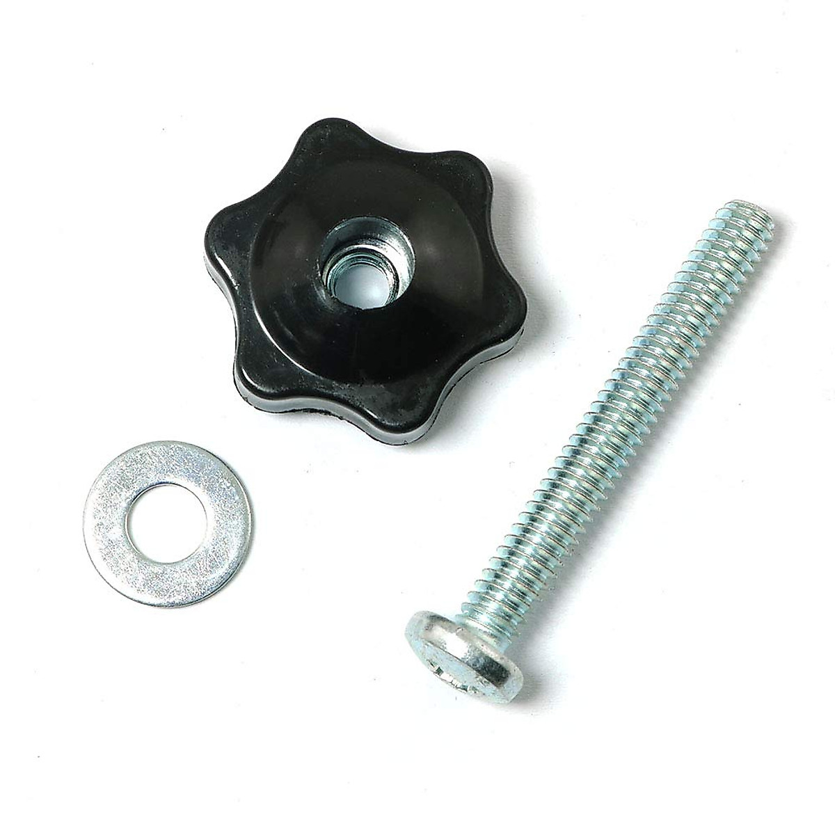 Pro Bamboo Kitchen 8 Sets Black Knobs Kit Galvanized Iron Philip's Head Screw 1/4-20x2" and 1/4" Hex Hand Nut Plus 1/4" Galvanized Iron Flat Washer