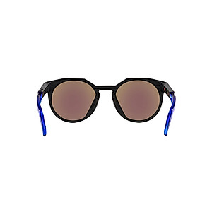 Oakley Men's OO9242 HSTN Round Sunglasses, Matte Black/Prizm Sapphire Polarized, 52 mm