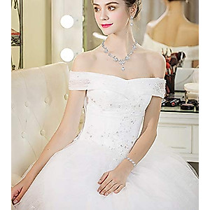 Florideco Wedding Bridal Jewelry Set for Women Rhinestone Necklace Bracelet Earrings Set Bridesmaid Crystal Jewelry