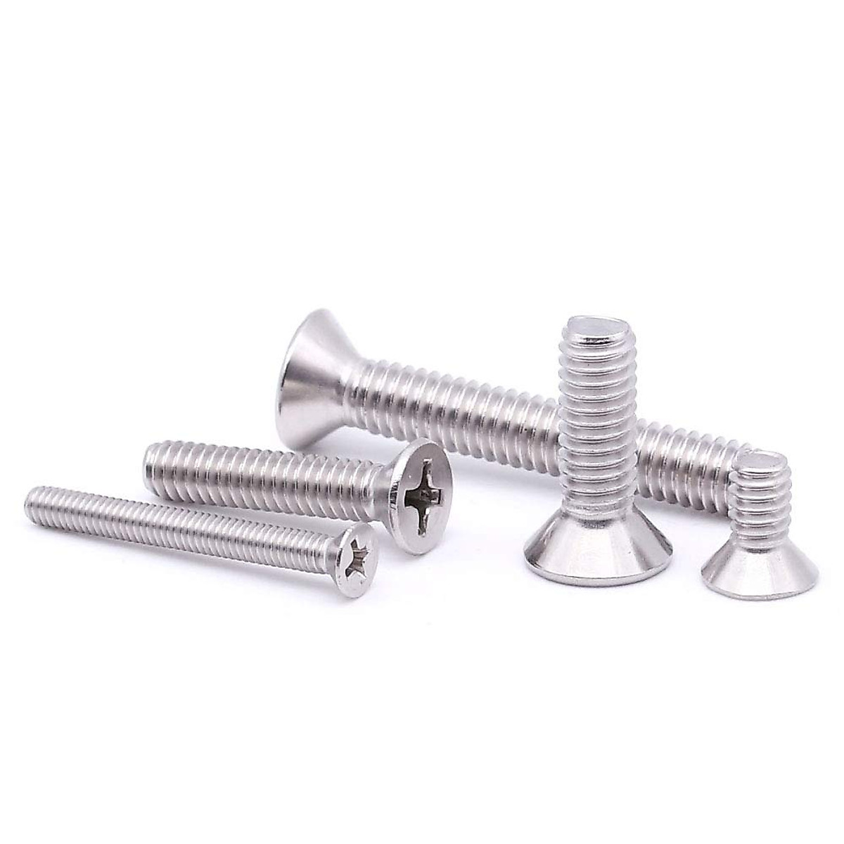 1/4-20 x 1 Flat Countersunk Head Machine Screws, Phillips Drive, 304 Stainless Steel 18-8, Full Thread, Coarse Thread UNC, 25 PCS