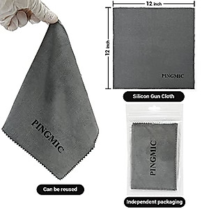 Gun Cleaning Cloth and Gun Cleaning Patches in Storage Box, 12"x12" Silicon Gun Cloth and 600pcs 2"x2" Gun Patches, Lint Free Gun Cleaning Supplies Fit for Most Firearms 9mm
