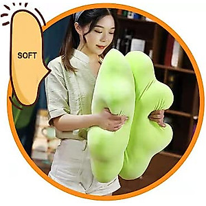 Tezimjia3D Four-Leaf Clover Throw Pillow Plush Seating Cushion Home Decoration - Cute Room Decor for Girls, Teens, Tweens & Toddlers - Plush Pillow for Reading and Afternoon nap (Green-Large)