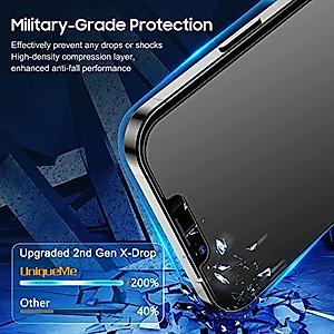 UniqueMe Compatible with iPhone 13 Pro Max Privacy Screen Protector, Tempered Glass and Camera lens Protector, Anti Spy [Easy Installation Frame] Bubble Free Case Friendly 2+2 Pack