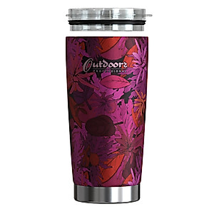 OUTDOORS PROFESSIONAL OUTD9317 20-Oz. Stainless Steel Double-Walled Vacuum-Insulated Classic Tumbler with Sealed Silicone Lid (Tropical Purple)