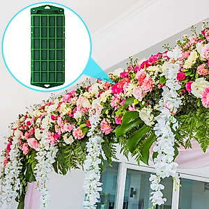 Boao Floral Foam Cage Flower Holder with Floral Foam for Fresh Flowers Cage Bowl for Table Centerpiece Floral Arrangement, Rectangle, 30 x 12 x 8 cm (2 Pieces)