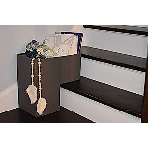 Stair Basket - Gray Staircase Storage Organizer with Board Divider & Handles - Step Container to Store Laundry, Toys & Household Items - Durable, Foldable, Easy to Carry
