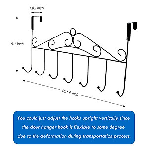 SSAWcasa Over The Door Hooks, 2 Pack Door Hanger Hook, Over Door Towel Rack for Bathroom, Door Coat Hanger Organizer, Back of Door Hooks for Hanging Clothes