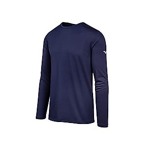 Mizuno Men's Long Sleeve Tee, Navy, Large