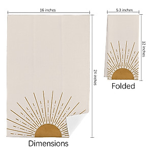 Abstract Boho Sun Sunset Sunrise Sunshine Kitchen Towels Tea Towels, 16 X 24 Inches Cotton Modern Dish Towels Dishcloths, Dish Cloth Flour Sack Hand Towel for Farmhouse Kitchen Decor,Boho Lovers Gifts