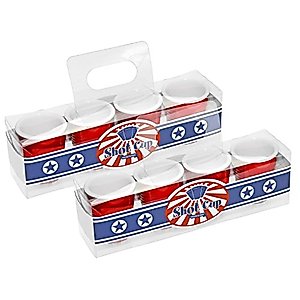 Fairly Odd Novelties 2oz Red Hard Plastic Shot Glass Cup 2 Packs, Set of 4 Living Large Drink Solo Or W Fri