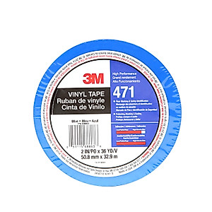 3M Vinyl Tape 471, Blue, 2 in x 36 yd, 5.2 mil