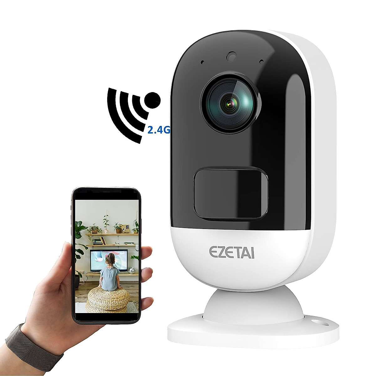 EZETAI Camera for Home Security Indoor,Outdoor Backyard Camera Kids Monitoring Camera Indoor Camera Wireless Battery Powered with Phone app Security Camara inalambrica para exteriores