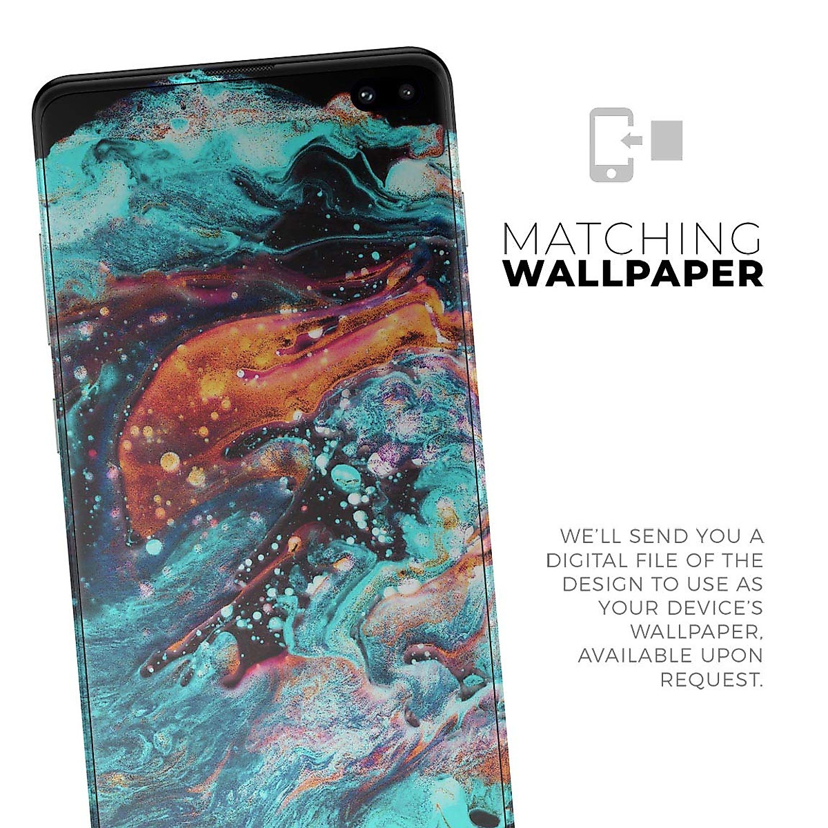 DesignSkinz Liquid Abstract Paint V21 Protective Vinyl Decal Wrap Skin Cover Compatible with The Samsung Galaxy S20 (Screen Trim & Back Glass Skin)