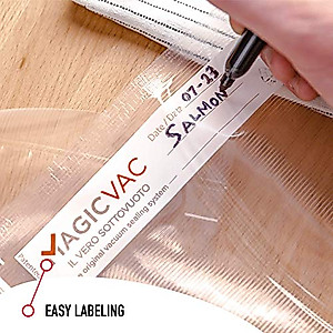 Magic Vac Vacuum Sealer Bags Gallon Size 12"x16" 50 Count Thicker Heavy Duty Material for Sous Vide, Meal Prep, Microwave and Freezer works with FoodSaver, Seal-a-Meal and more BPA Free Made in Italy