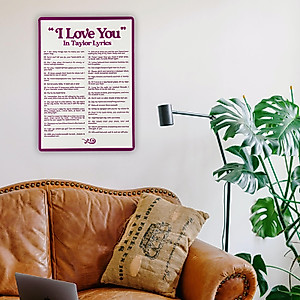 I Love You in Music Taylor Lyrics Metal Tin Sign Posters Merch Gift for Room Decor Aesthetic Music Album Taylor Wall Art 8X12Inch