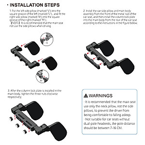 SanLead Car Headrest Pillow Beige, Adjustable Car Seat Head Neck Support, Memory Foam Road Pal Headrest, U Shaped Kids Car Sleeping Pillow for Travel