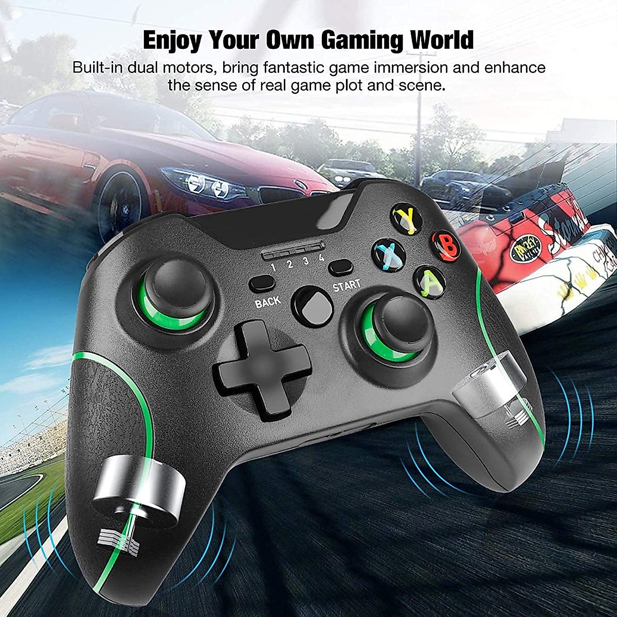 Wireless Controller for Xbox One,2.4GHZ Gamepad Controller Compatible with Xbox One/One S/One X/One Series X/S/Elite/PC Windows 7/8/10,with Built-in Dual Vibration
