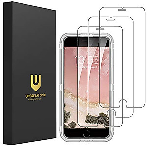UNBREAKcable Shatterproof Tempered Glass Screen Protector for iPhone SE 2022/SE 2020, iPhone 8/7 [3-Pack] [99.99% HD Clear] [Easy Installation Frame] [9H Hardness][Bubble Free] for Apple 4.7''