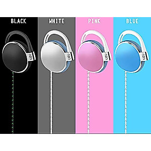 C-YOUNG Clip On Earphones，Over Ear Running Stereophone Headphones for Workout Exercise Gym Compatible for iPhone, Android Mobile Phone, with Microphone and Call Controller Stereo Earphones (Black)