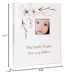 Modern Neutral Keepsake Baby Memory Book for Baby Girl or Boy - Journal Scrapbook Photo Album, Milestones Stickers, Clean Touch Ink Pad, Baby Keepsake Envelope - Everlasting Baby Memories up to Age 5