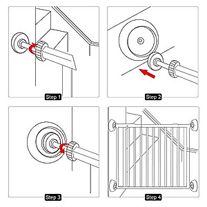 4 Pack Baby Gate Wall Protector Wall Cups for Child Pressure Mounted Stair Safety Gate, Protect Walls & Doorways from Pet & Dog Gates