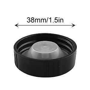 JCBIZ 24pcs Black Boston Bottle Cap 38mm 38 Tooth Phenolic Bakelite Lid Polycone Caps for Medicine Bottle, Essential Oil Bottle and Reagent Bottle