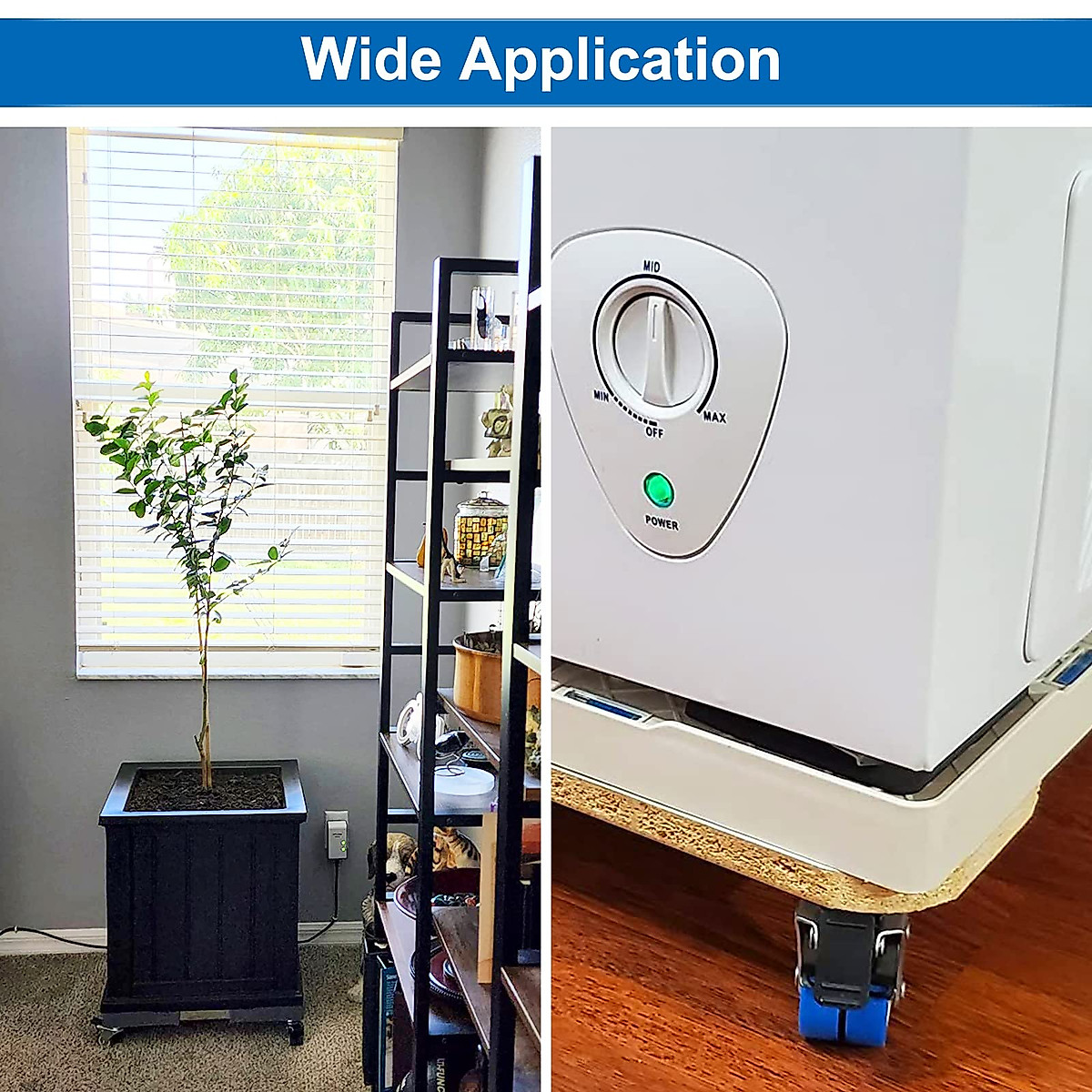 Potlimepan Adjustable Refrigerator Stand, Multi-Functional Furniture Dolly Roller Base for Washing Machine and Dryer