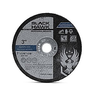 BHA Metal and Stainless Steel Cut Off Wheels for Die Grinders, 3” x 1/16” x 3/8” - 25 Pack