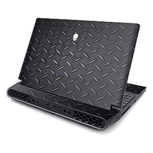 MightySkins Skin Compatible with Alienware Area-51M 17" (2019) - Black Diamond Plate | Protective, Durable, and Unique Vinyl Decal wrap Cover | Easy to Apply| Made in The USA