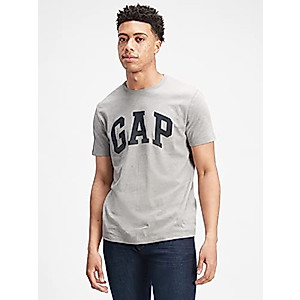 GAP Mens Classic Logo Tee T Shirt, Light Heather Grey B10, Large US