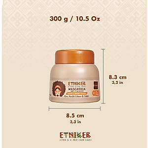 ETNIKER Deep Conditioning Mask for Afro-Curly, Wavy hair | Detangle, Soften & Moisturize | Coconut Oil, Shea Butter, Monoi Oil | Free from Salt, Sulfates, Parabens by Lmar | 10.5oz"
