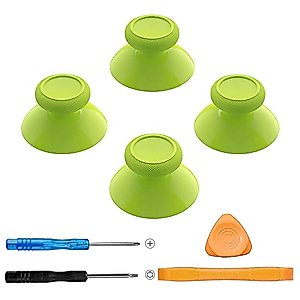 TOMSIN Replacement Joysticks for Xbox One Series X/S Controller,4PCS True Rubberized Thumbsticks Repair Kit for Xbox One Wireless Controller(Green)