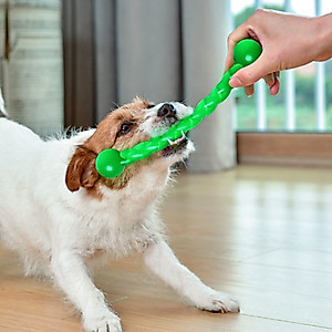Ycozy Dog Chew Toys 11'' Long for Small/Medium Dogs Aggressive Chewers, Rubber Puppy Dog Rope Toys Knot Dental Teething Toys Almost Indestructible Washable