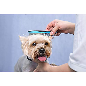 Pets First 2 Pack Dog Comb Small & Large PET Comb for Small & Large Breeds & Areas. Premium Anti-Slip Comfort Grip Ergonomic Handle for Your Dog & Cat with Durable Stainless-Steel