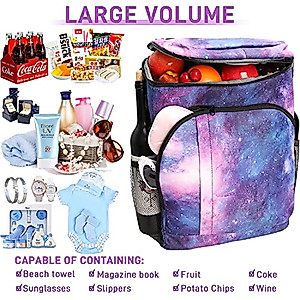Cooler Backpack 45 Cans Roomy Backpack Coolers Insulated Leak Proof, Large Picnic Backpack Cooler, Soft Sided Cooler for Women, Camping Cooler Backpack Coolers (Galaxy)