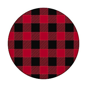 Red buffalo-plaid-artwork PopSockets PopGrip: Swappable Grip for Phones & Tablets
