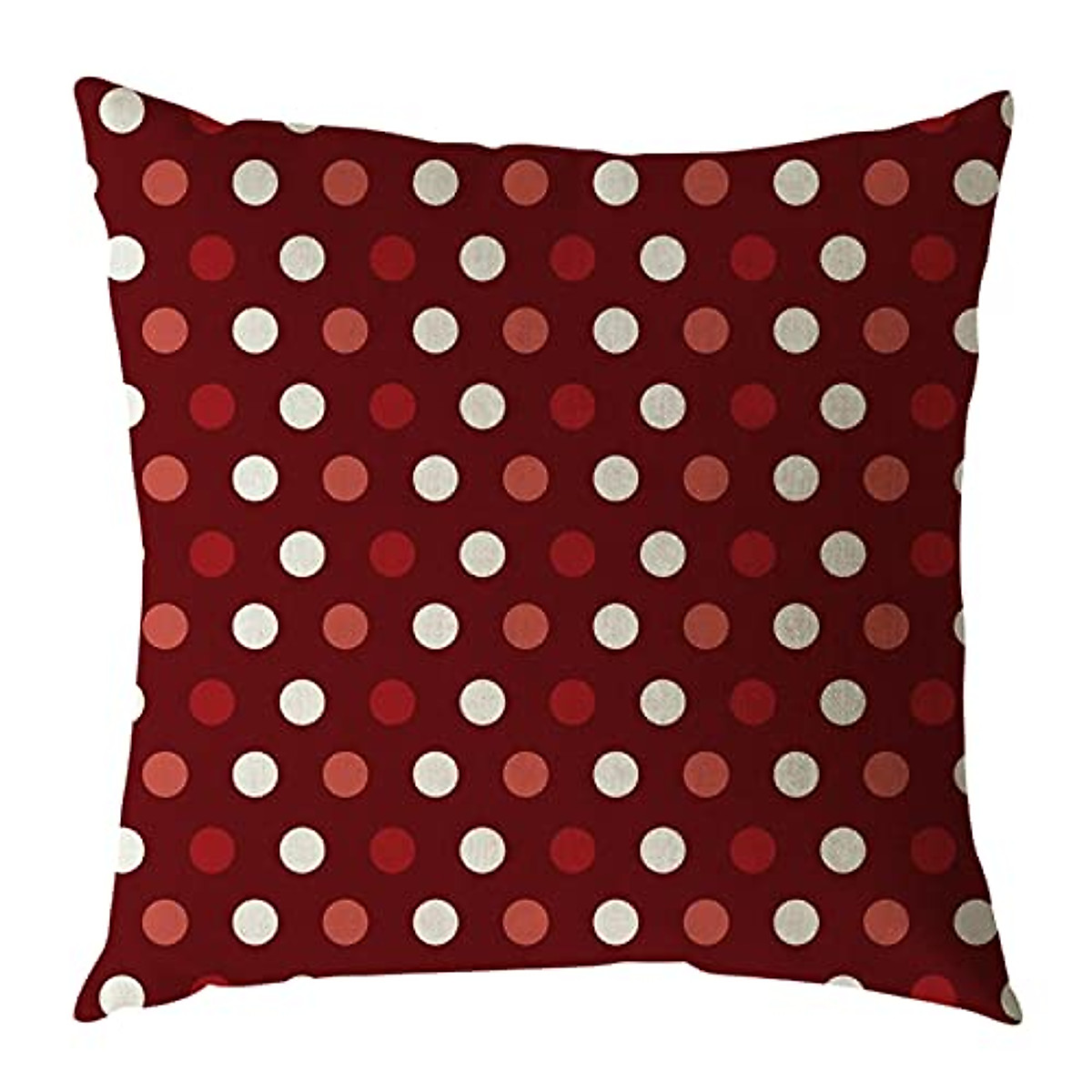 Scceatti Christmas Pillow Covers 18x18 in Liene Square Winter Cushion Cover with Zipper Polka Dot Funky Toss Theme New Pillowcases Protector for Couch Sofa Bed Living Room Decorations Gifts Decor