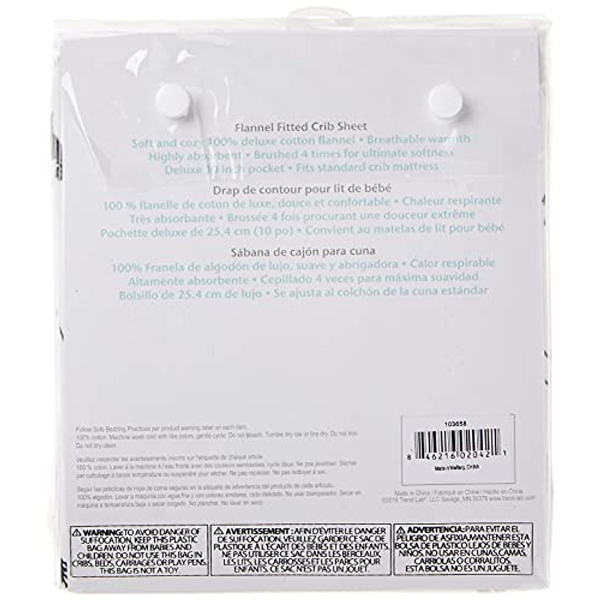 Lumberjack Moose Deluxe Flannel Fitted Crib Sheet-Moose and Mountain Print, Cotton Flannel, Black, Gray, White, Fully Elasticized, 10 in Deep Pockets, Fits Standard Crib Mattress 28 in x 52 in