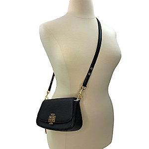 Tory Burch Britten Convertible Crossbody Bag With Gold Hardware (Black)