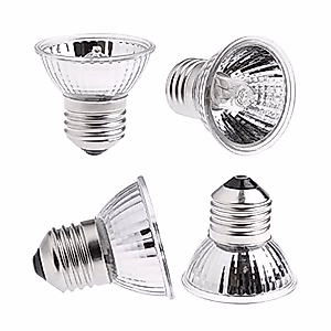 25W UVA UVB Reptile Light 25 Watt UVB Light UVA Bulb Halogen Basking Bulb Full Spectrum Reptilian Lamp Lizard Lamps for Turtle Aquarium Aquatic Reptile Lizard Habitat,E27/E26 Base,110V,6 Pack