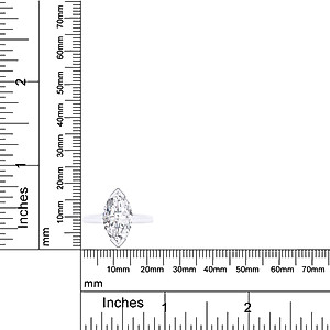 Jewel Zone US 4 1/2 Carat Marquise Cut White Cubic Zirconia Solitaire Engagement Ring In 14k White Gold Plated 925 Sterling Silver (4.50 Cttw) Ring Size - 5