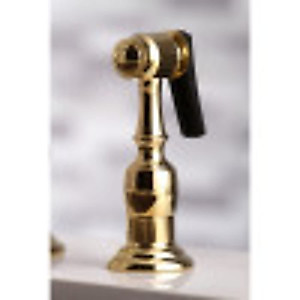 Kingston Brass KS3270ALBS Restoration Bridge Kitchen Faucet, 9-7/16 Inch in Spout Reach, Matte Black