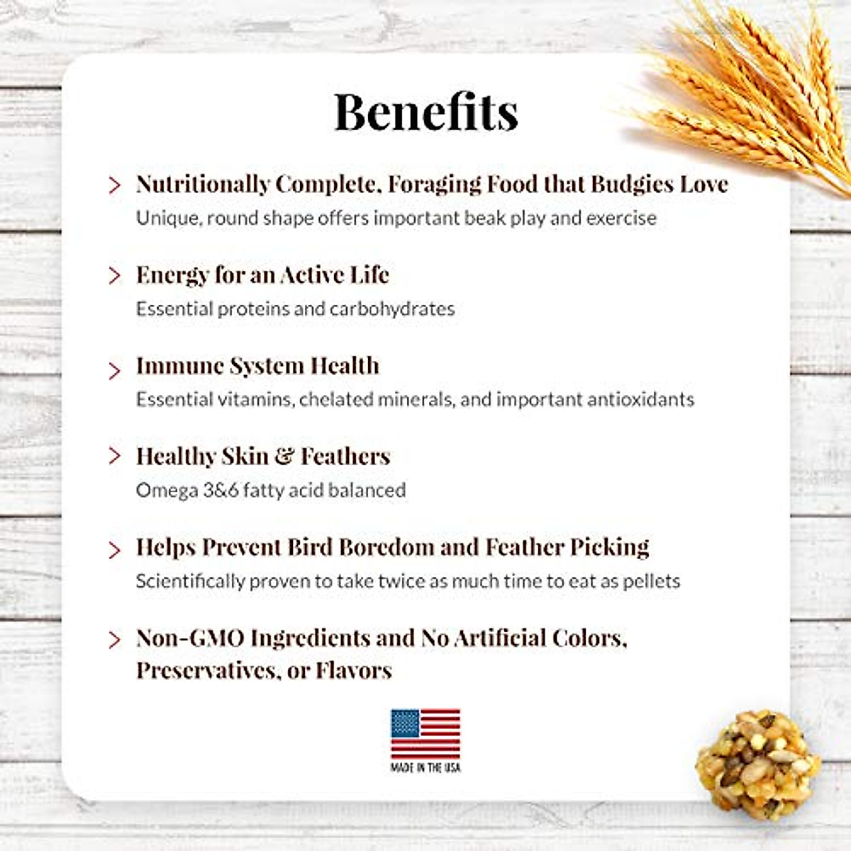 LAFEBER'S Classic Nutri-Berries Pet Bird Food, Made with Non-GMO and Human-Grade Ingredients, for Parakeets (Budgies), 4 lb