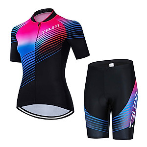 Cycling Jersey Set Women Bike Jersey Shorts Suit MTB top Bottom Shirts Road Mountain Bicycle Clothing Summer Racing M