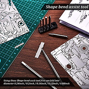 Hotop 7 Pieces Metal Model DIY Tool Sets Tab Edge Cylinder Cone Shape Bending Assist Tools Multi-functional Metal Model Bending kits for 3D Metal Jigsaw Puzzles Assembly