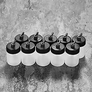 HUBEST 10 x 22CC Dual Action Airbrush Plastic Bottle Standard Suction Lid for Siphon Feed Airbrushes