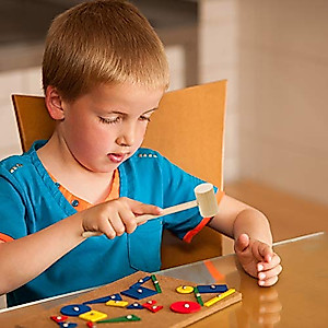 18 Pieces Mini Wooden Crab Lobster Mallets Seafood Shellfish Crab Hammer Solid Hardwood Hammer for Breakable Chocolate Heart, Cracking Seafood Tool and Craft Toys for Kids