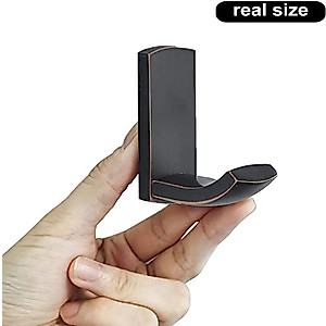 WINCASE Bronze Towel Hook, Bathroom Antique Robe Hooks Wall Mounted, Oil Rubbed Rustic Farmhouse Bathrobe Coat Clothes Hook 6 Pack